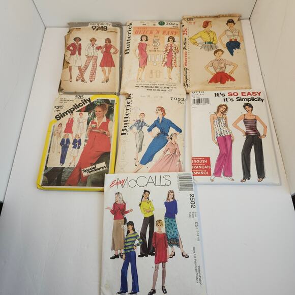 Simplicity | Other | Vintage Lot Of 7 Sewing Patterns Cut Uncut 9531999 ...